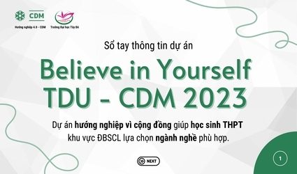 Sổ tay thông tin dự án Believe in Yourself TDU - CDM 2023
